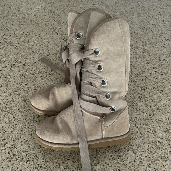 UGG | Shoes | Ugg High Boots Tie Up Ribbon | Poshmark